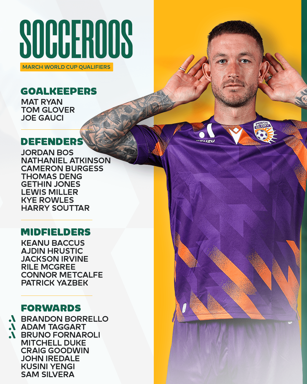 In-form striker sets ambitious target after Socceroos recall: 'I didn't ...