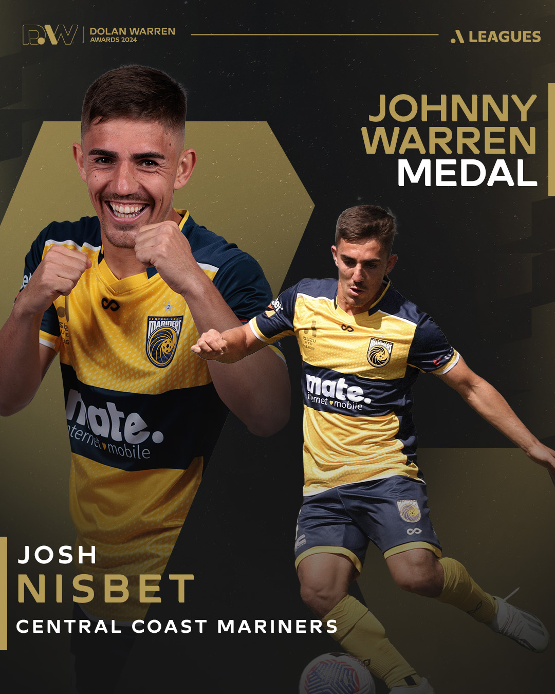 Mariners star Nisbet claims Johnny Warren Medal: Full leaderboard