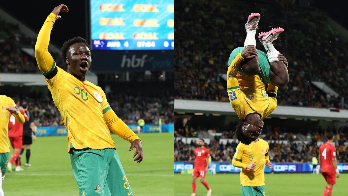 Nestory Irankunda scores maiden Socceroos goal in win over Palestine