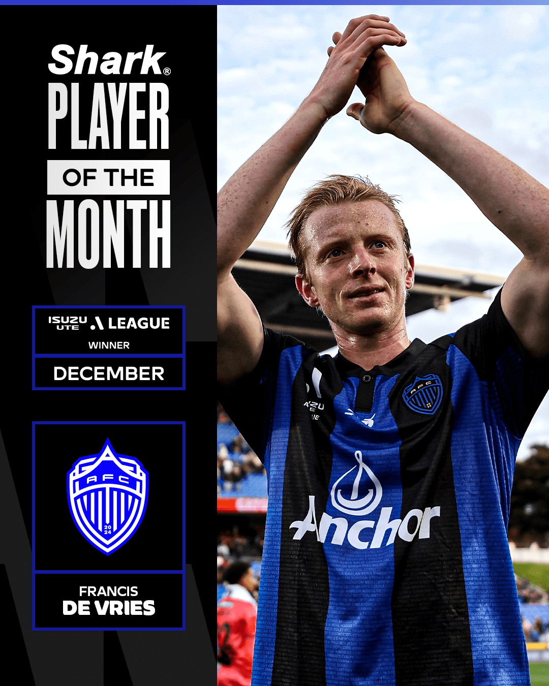 Auckland defender Francis De Vries named A-League Men December Player ...