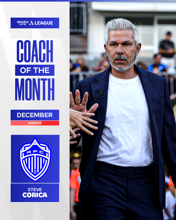 Steve Corica named A-League Men December Coach of the Month