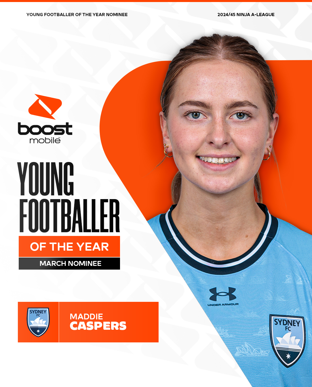 Maddie Caspers earns A-League Women Young Footballer of the Year nomination