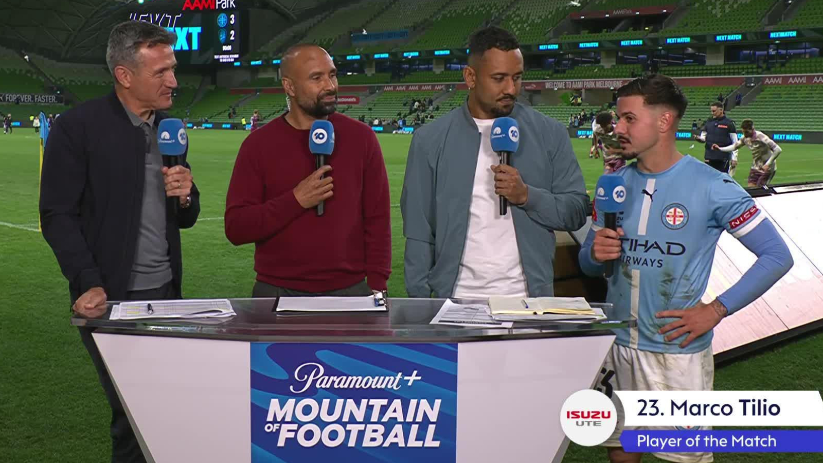 Melbourne City 3-2 Brisbane Roar: Socceroo Marco Tilio shines for City