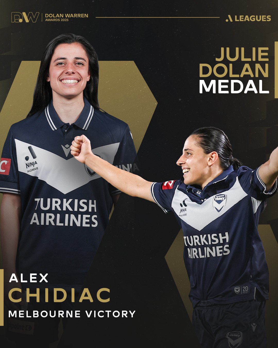 Victory star Chidiac wins Julie Dolan Medal for second time
