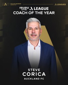 Auckland's Steve Corica named Coach of the Year at Dolan Warren Awards