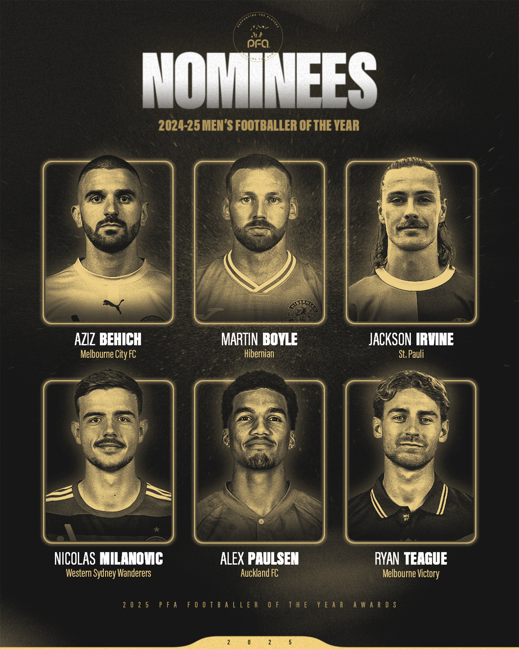 PFA announce 2025 Footballer of the Year Award nominees