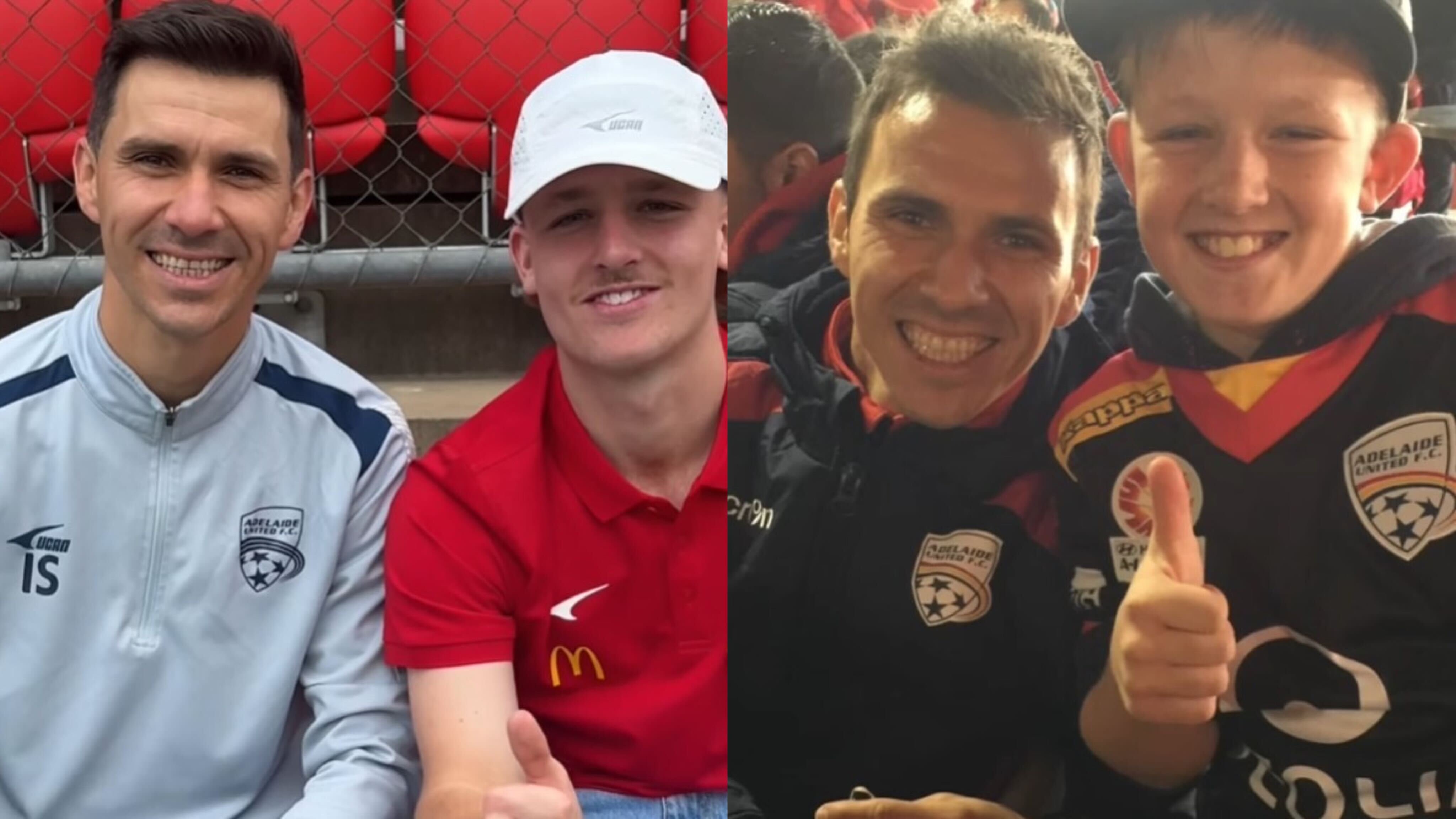 Young gun recreates childhood photo with Adelaide legend after first A ...