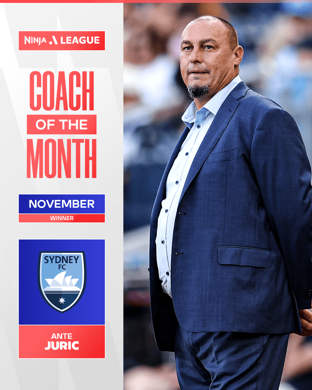 Ante Juric named November Coach of the Month
